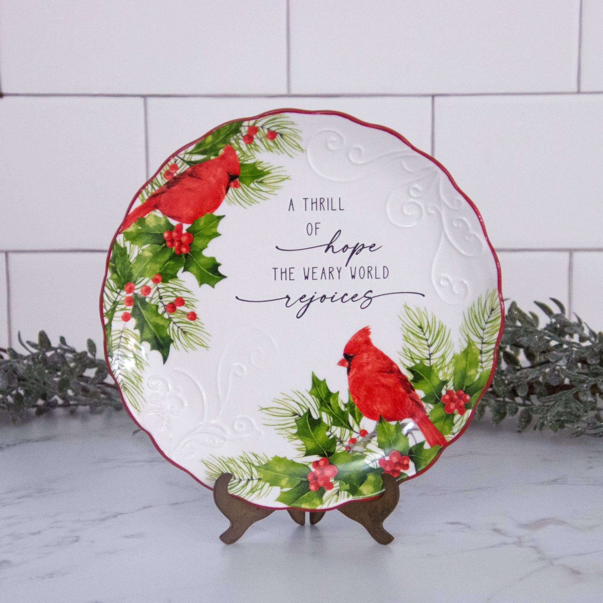 Ceramic Plate - Cardinal And Holly – The Fernweh Boutique